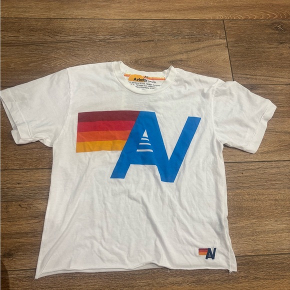 Aviator Nation | Tops | Aviator Nation White Tee With Orange And Yellow ...